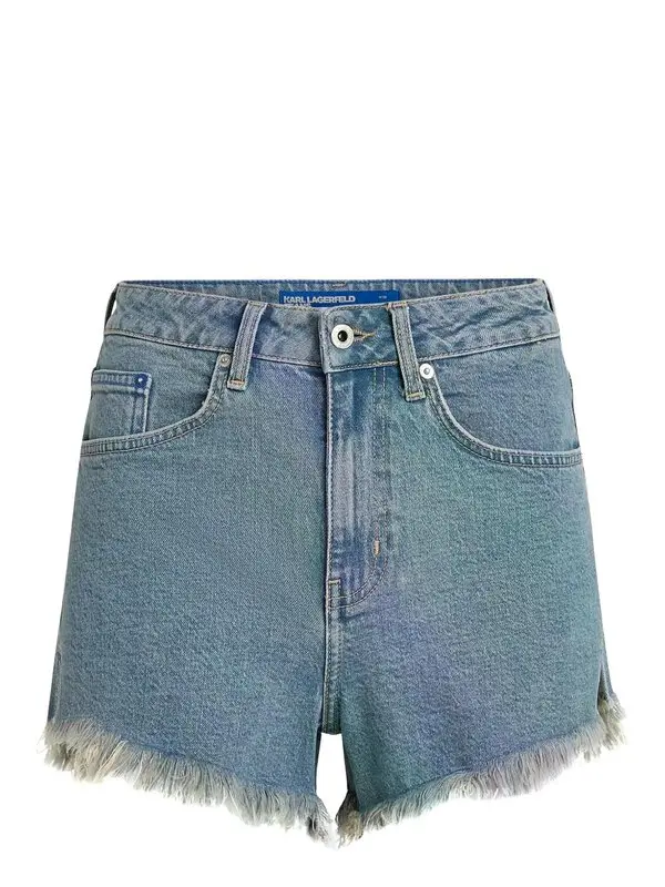 Karl Lagerfeld Frayed Denim Shorts - Blue