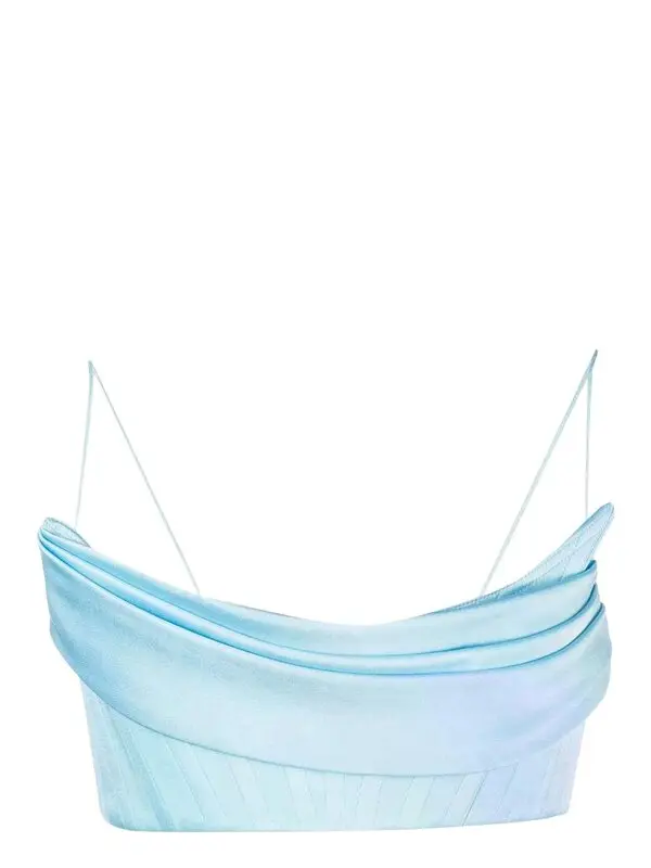 Alex Perry Draped-detail Cropped Corset - Blue