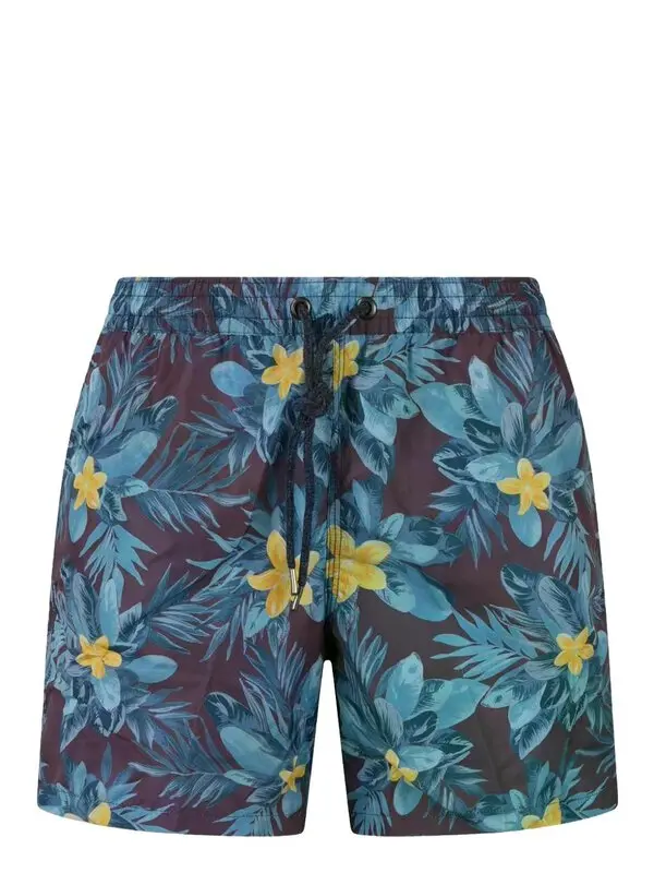 FOUR FASHIONED FRIENDS Floral-print Swim Shorts - Blue