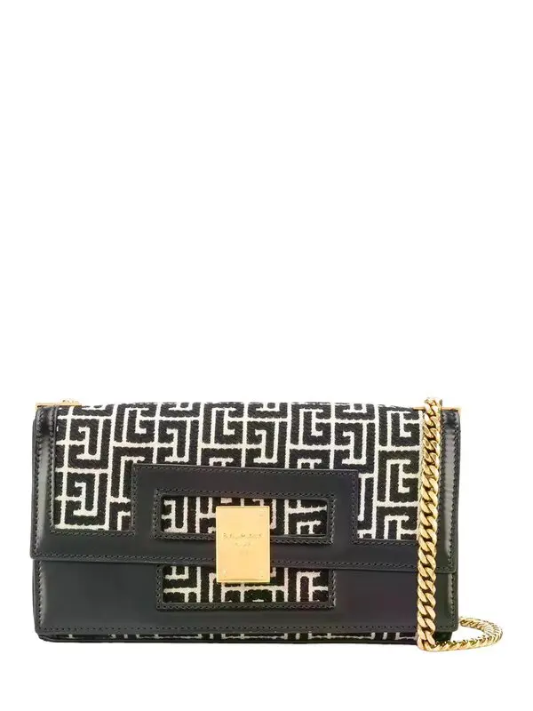 Balmain 1945 Heritage Monogram Jacquard Bag - Black