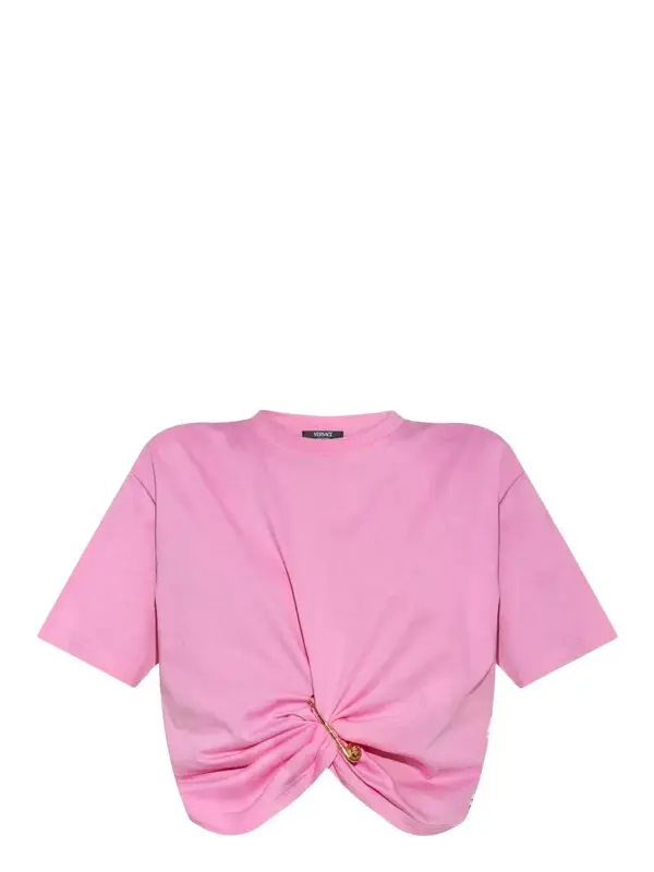 Versace Cotton Gathered T-shirt - Pink