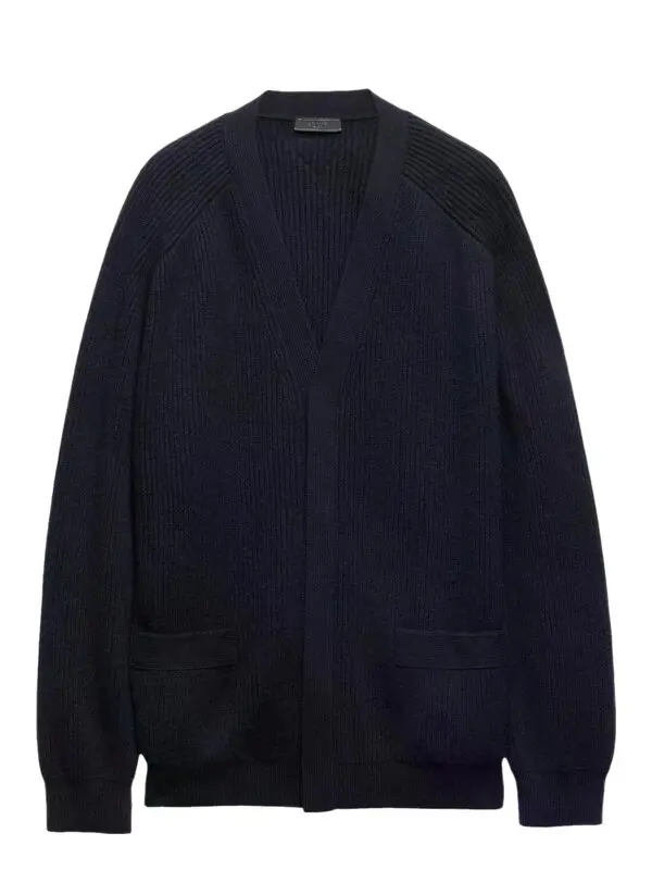 Prada V-neck Cashmere Cardigan - Blue