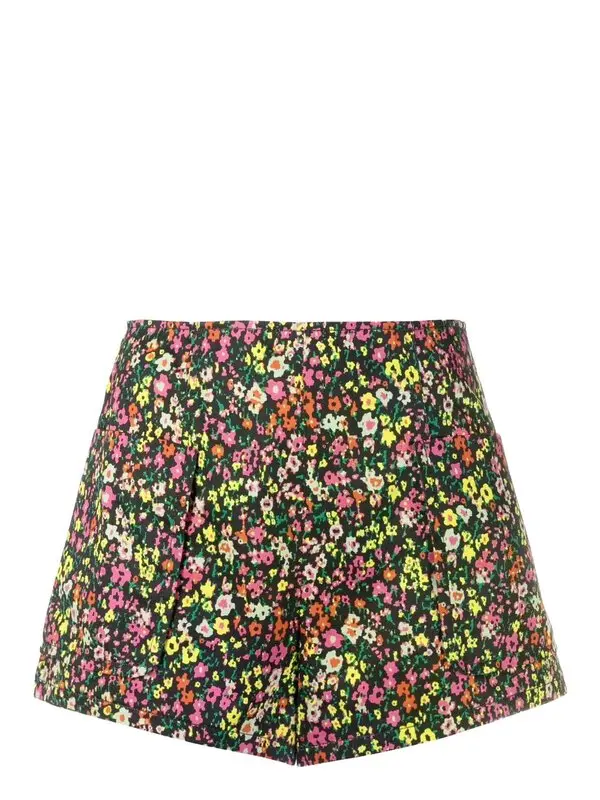 Philosophy Di Lorenzo Serafini Ditsy Floral-print High-waisted Shorts - Black