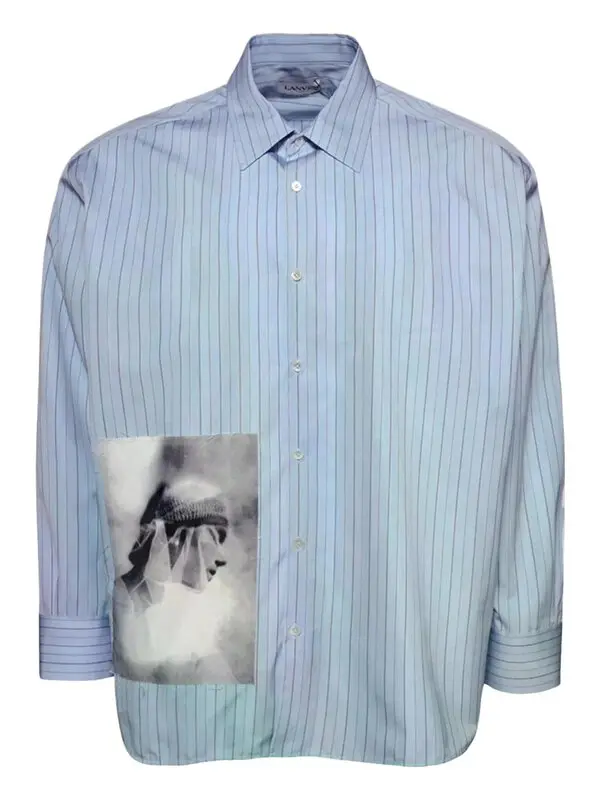 LANVIN Ample Imprimé Archives Shirt - Blue