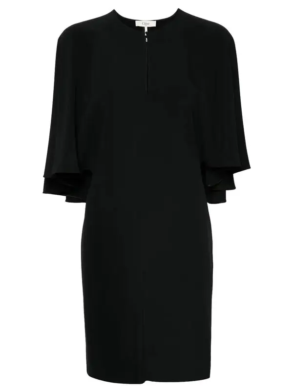 Chloé Draped-detail Cady Mini Dress - Black