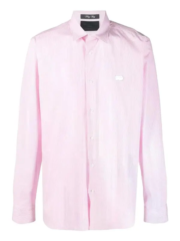 Philipp Plein Skull-print Striped Shirt - Pink