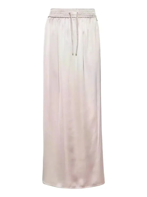 Herno Drawstring-waist Satin Midi Skirt - Neutrals