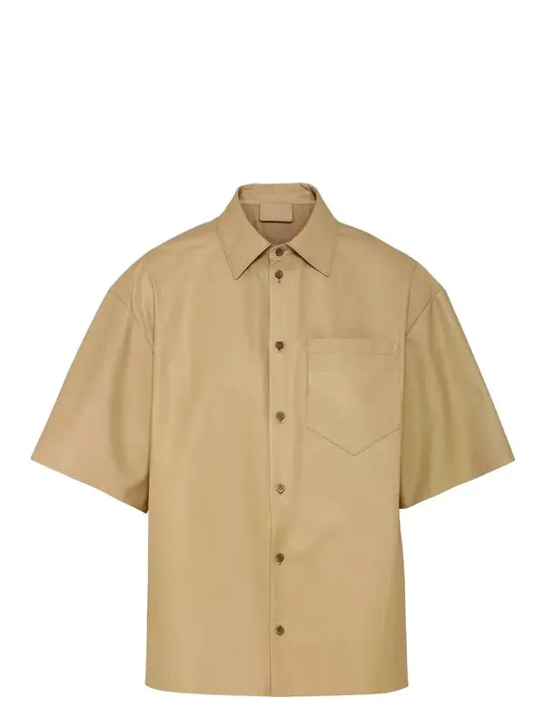 Prada Leather Shirt - Neutrals
