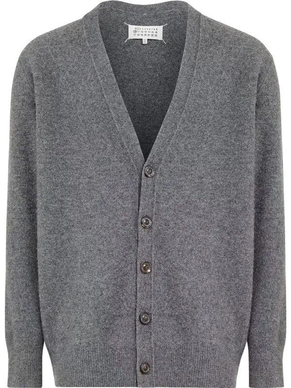 MAISON MARGIELA V-neck Wool Cardigan - Grey