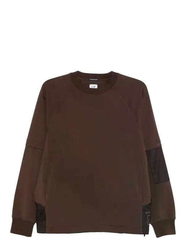 C.P. COMPANY Crew Neck Cotton-blend Sweater - Brown