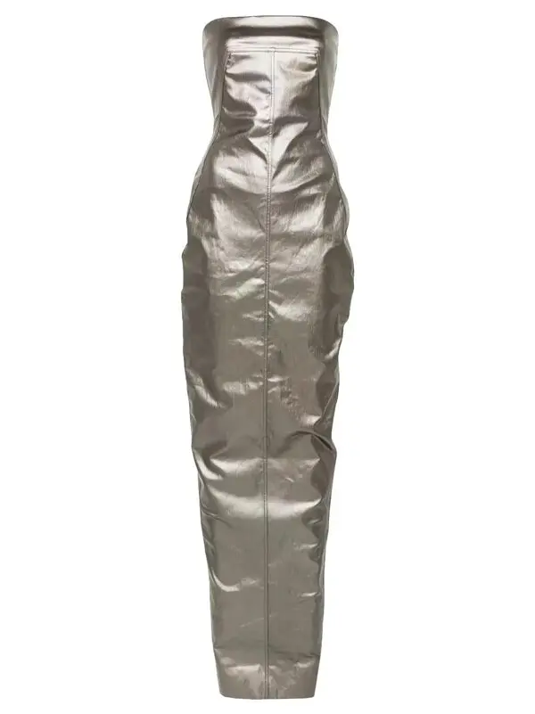 Rick Owens Coated Strapless Bustier Gown - Grey