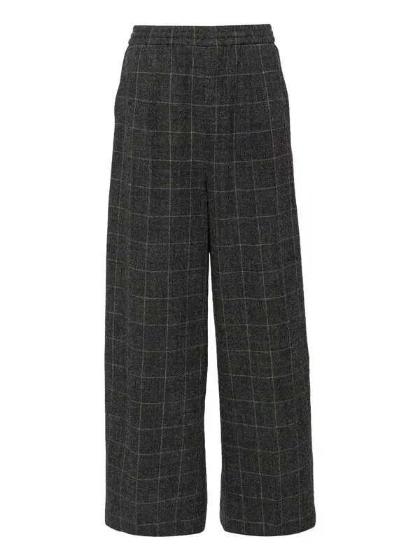 JUUN.J Checked Straight Trousers - Grey