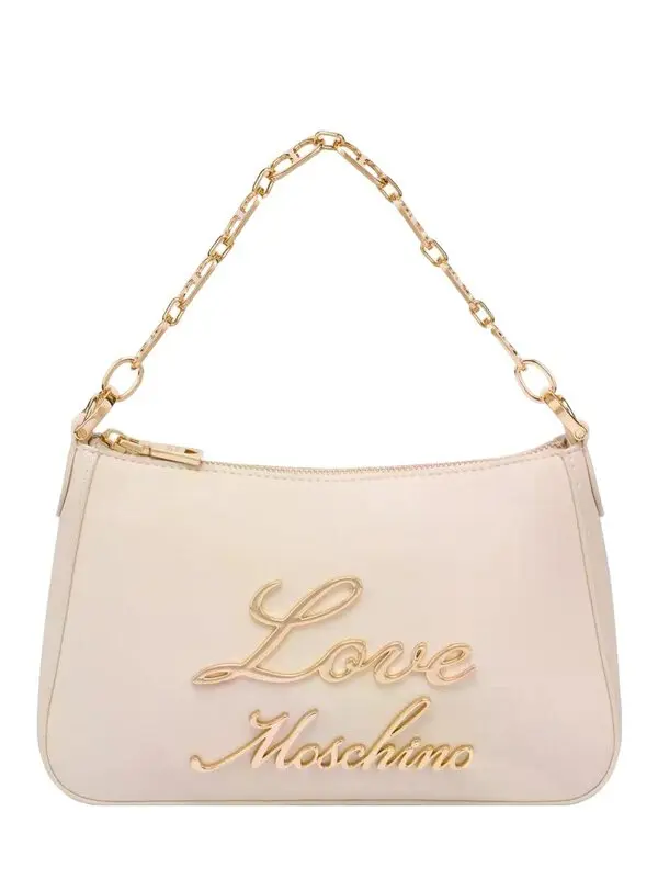 Moschino Logo-plaque Shoulder Bag - Neutrals