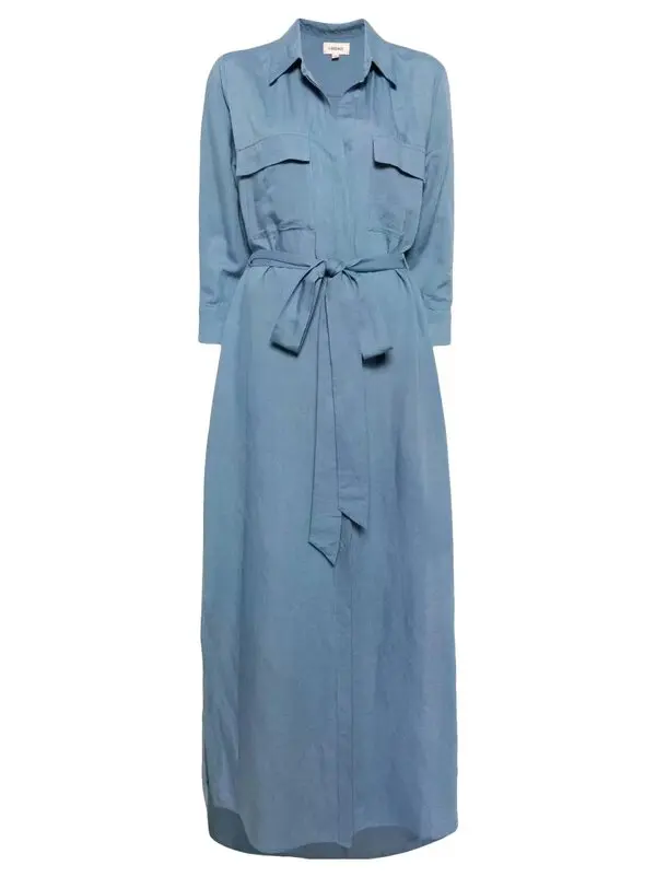 L'Agence Cameron Linen-blend Shirt Dress - Blue