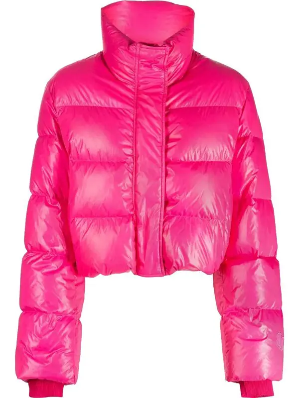 JUUN.J Quilted Cropped Puffer Jacket - Pink