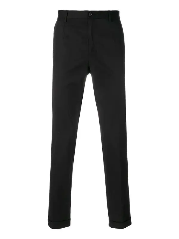 Dolce & Gabbana Logo-tag Chino Trousers - Black