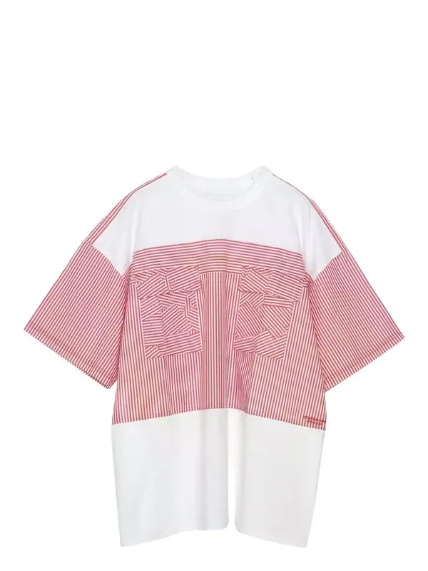 YOSHIOKUBO Stripe Patch T-shirt - Red