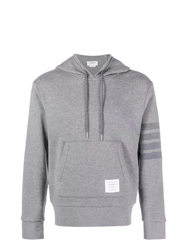 Thom Browne Stripe-detail Sleeve Hoodie - Grey