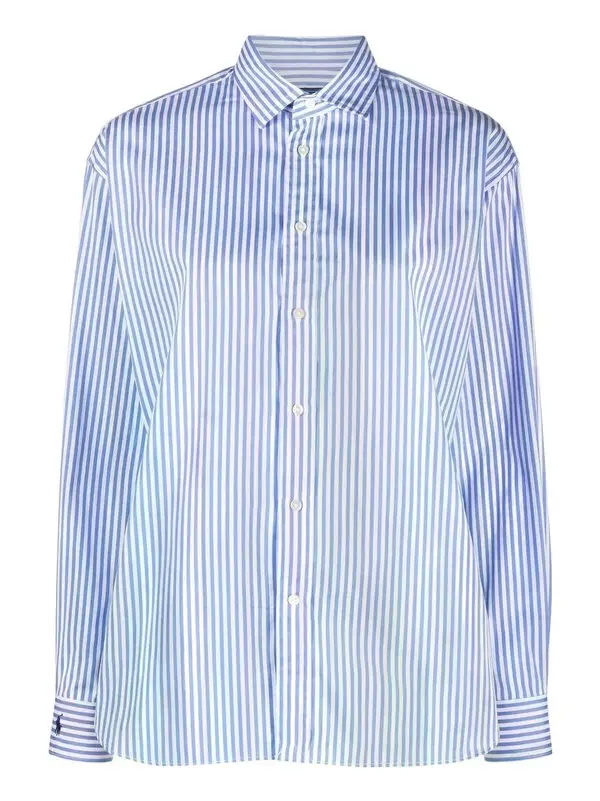 Polo Ralph Lauren Stripe-print Long-sleeved Shirt - Blue
