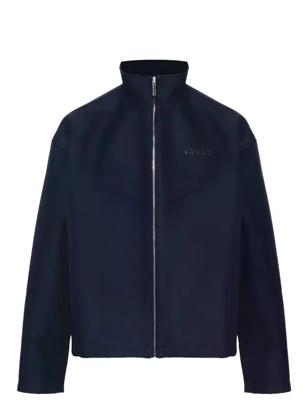Gucci Embroidered-logo Jacket - Blue