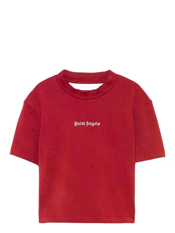 Palm Angels Logo-embroidered T-shirt - Red