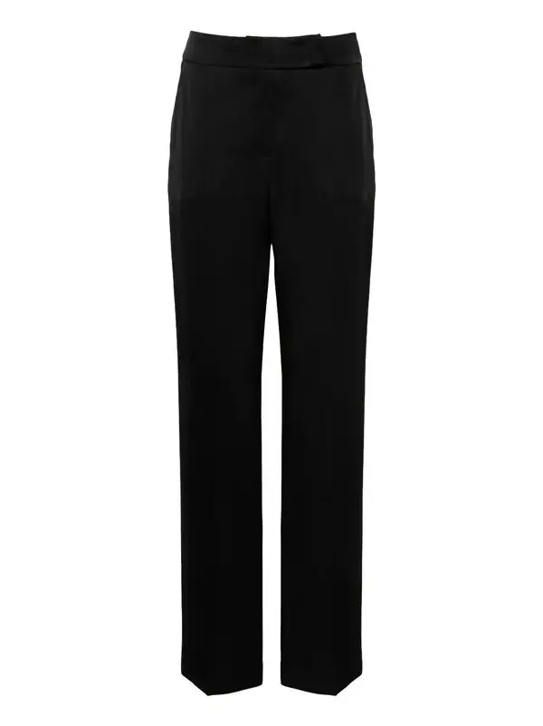 Peserico Straight-leg Satin Trousers - Black