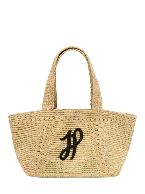 PATOU Jp Monogram Trapeze-design Tote Bag - Neutrals