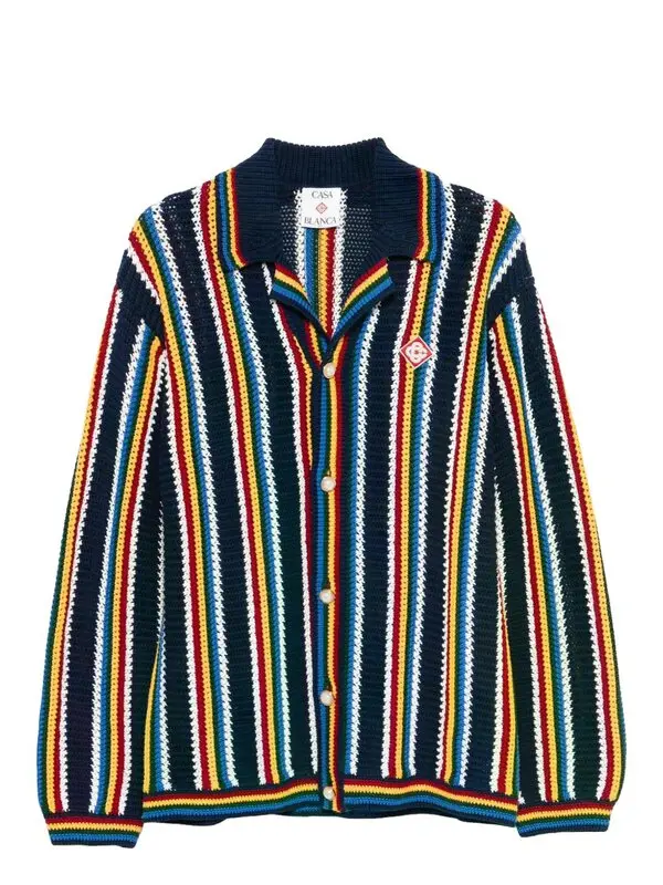 Casablanca Crochet-knit Cardigan - Blue