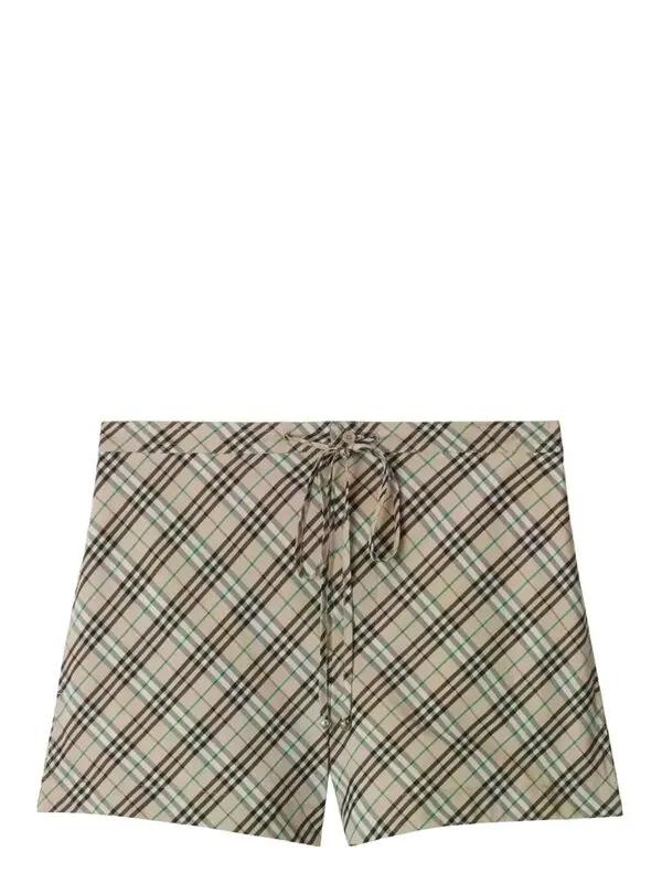Burberry Check Pattern Shorts - Neutrals