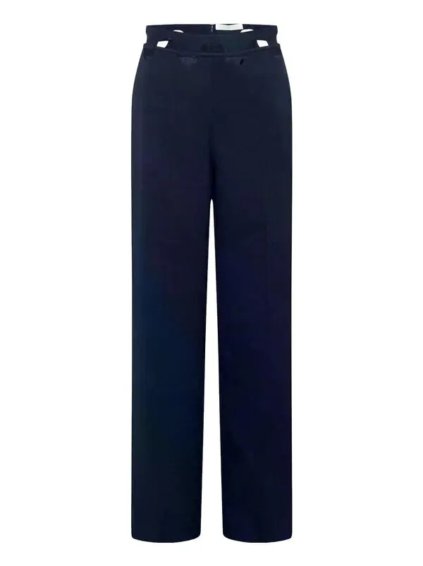 DION LEE Hinge-seam Straight Trousers - Black