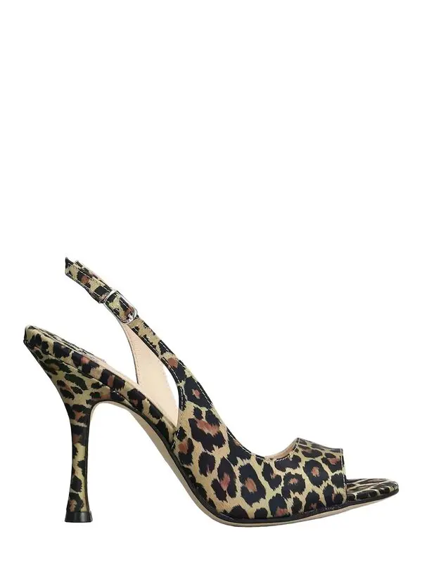 ANNA F. 100mm Leopard-print Sandals - Neutrals