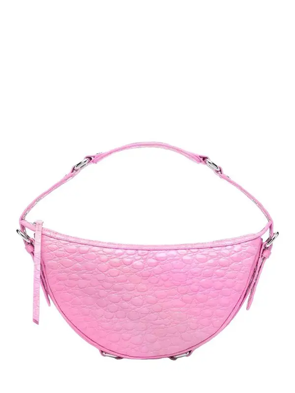 By Far Gib Embossed Crocodile-effect Shoulder Bag - Pink