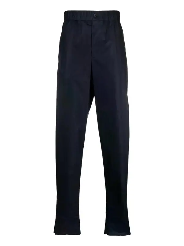 Giorgio Armani Elasticated-waist Cotton Trousers - Blue
