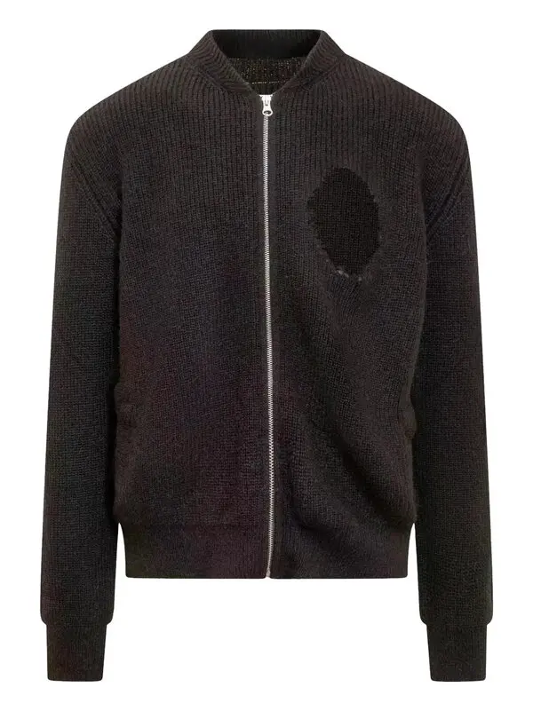 MAISON MARGIELA Distressed-detail Knit Cardigan - Black