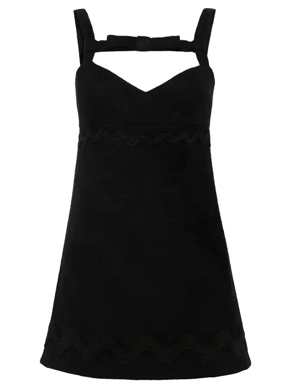 PATOU Bow-neckline Tweed Mini Dress - Black