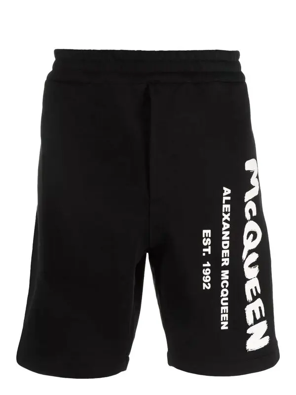 Alexander McQueen Logo-print Shorts - Black