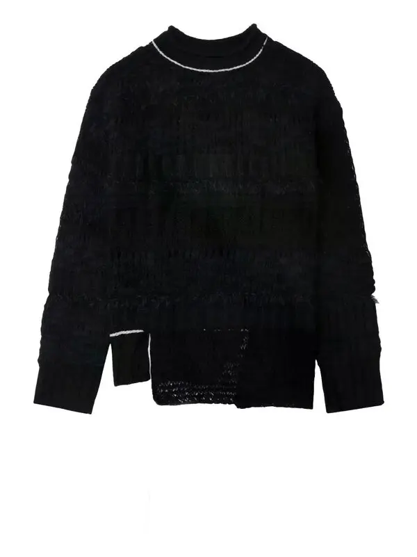 Y’s Contrast-stitching Jumper - Black
