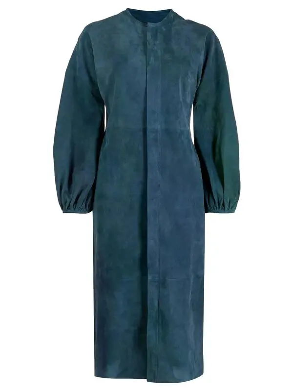 PAULA Long Puff Sleeves Midi Dress - Blue