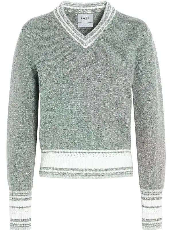 BARRIE Cashmere V-neck Sweater - Blue