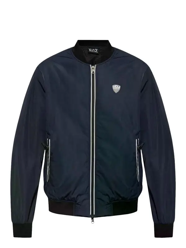 EA7 Logo-patch Bomber Jacket - Blue