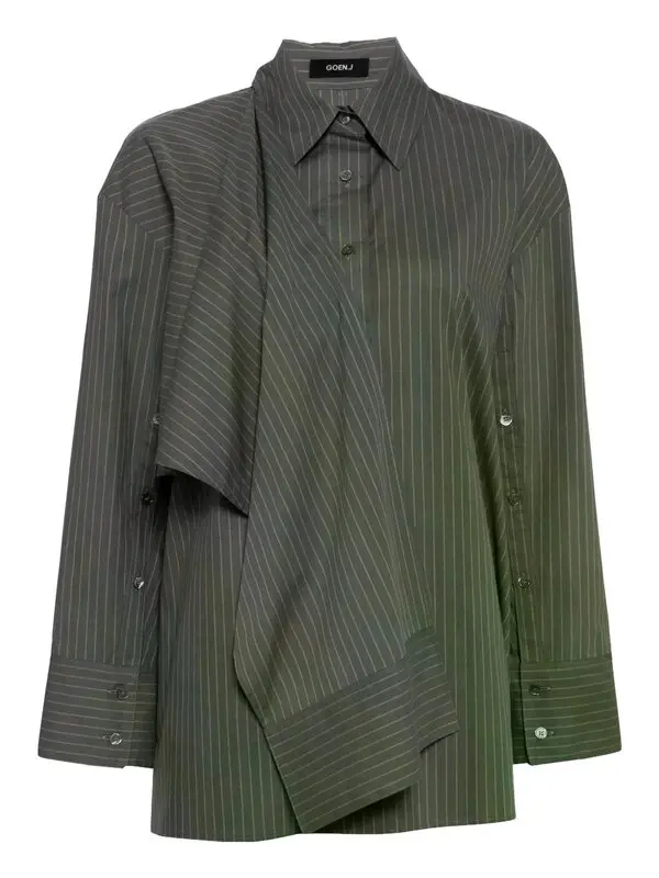 Goen.j Knotted-detail Cotton Shirt - Grey
