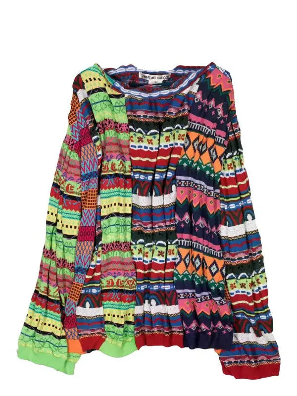 Comme Des Garçons Patchwork Wool-blend Jumper - Multicolour