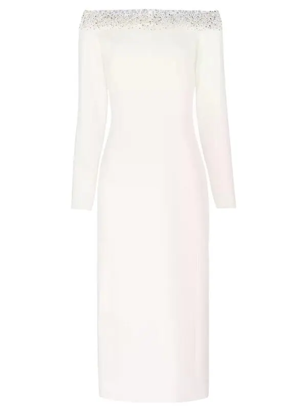 Jenny Packham Calypso Off-shoulder Dress - Neutrals