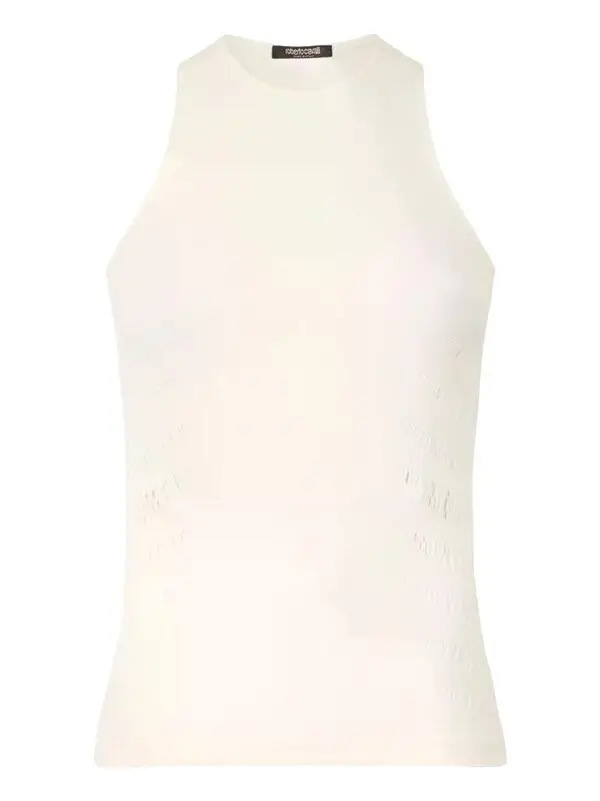 Roberto Cavalli Perforated-embellished Top - Neutrals