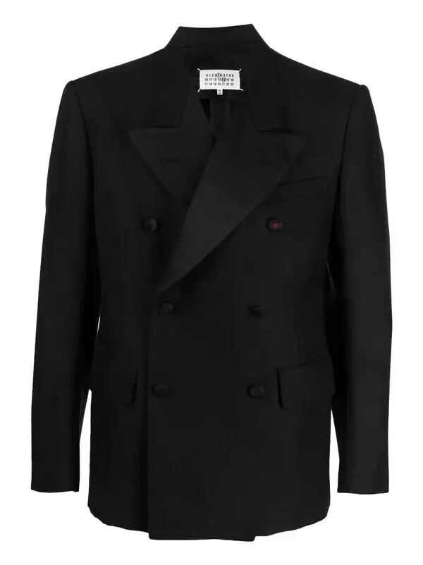 MAISON MARGIELA Double-breasted Mohair Blazer - Black