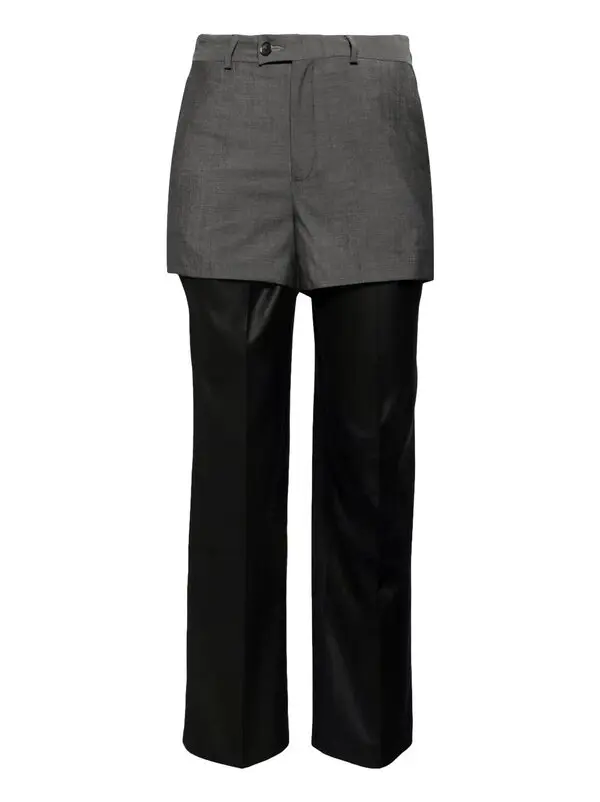 BETTTER Layered Straight Trousers - Black