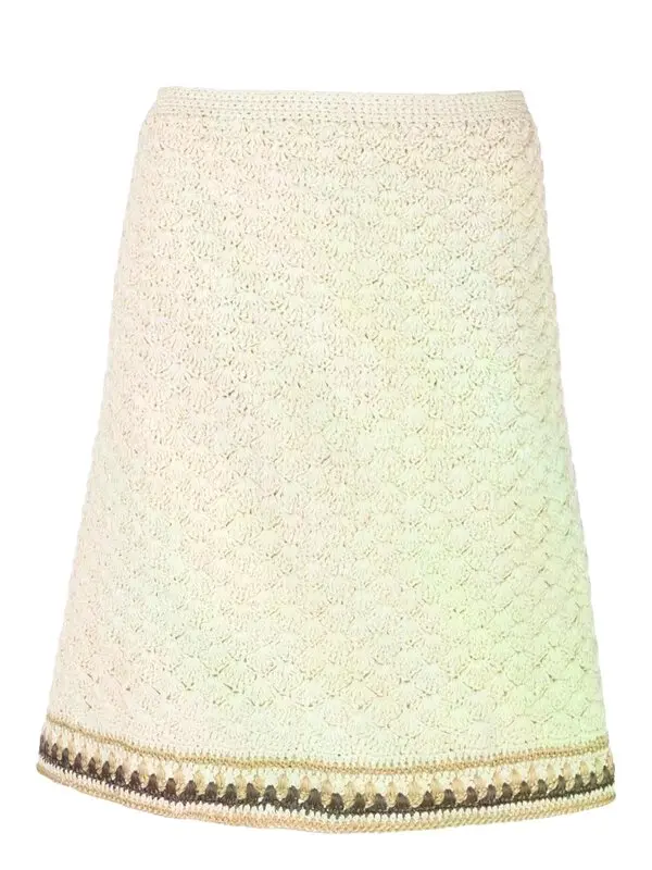 Tory Burch High-waisted Knitted Skirt - Neutrals