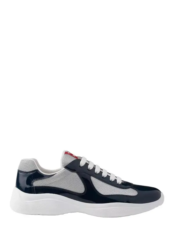 Prada Patent Leather And Technical Fabric America's Cup Sneakers - Blue