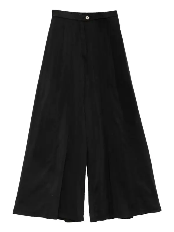 FORTE_FORTE Semi-sheer Palazzo Trousers - Black