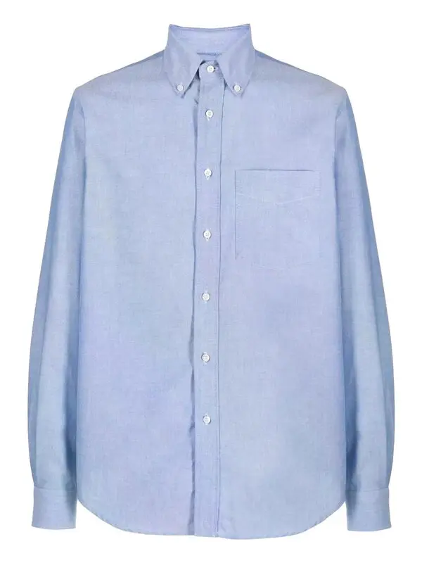 Aspesi Button-down Collar Cotton Shirt - Blue
